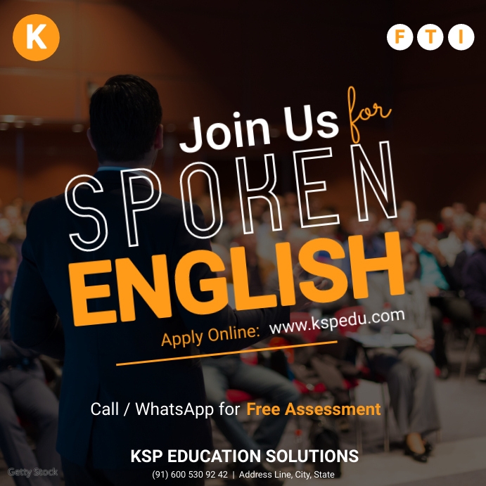 Spoken English | Apply Online | Free Assessme Template | PosterMyWall